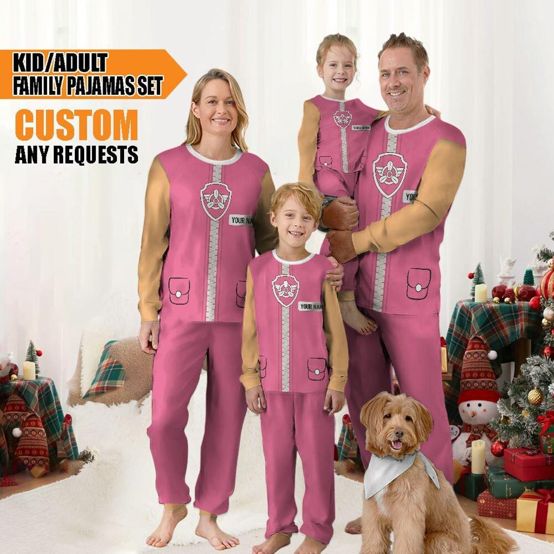 Custom Your Name Cockapoo Helicopter Paw Pajamas Cosplay, Family ...