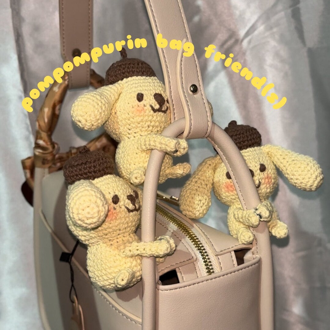 Pompompurin Bag Friend - Pompompurin Crochet Amigurumi Bag Charm, Bag ...