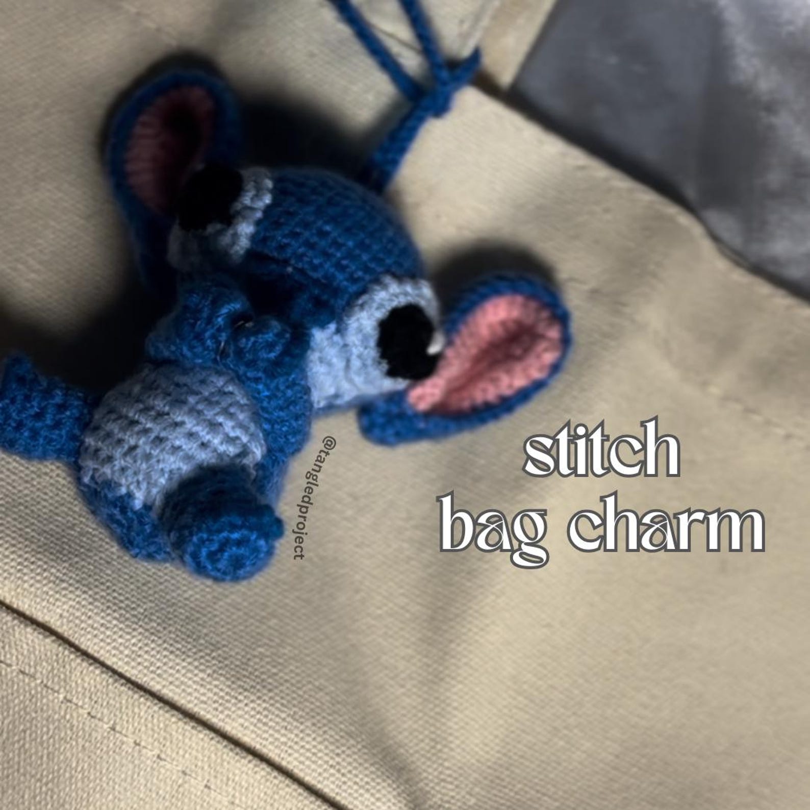 Stitch Bag Friend - Stitch Crochet Amigurumi Bag Charm, Bag Friend, or ...
