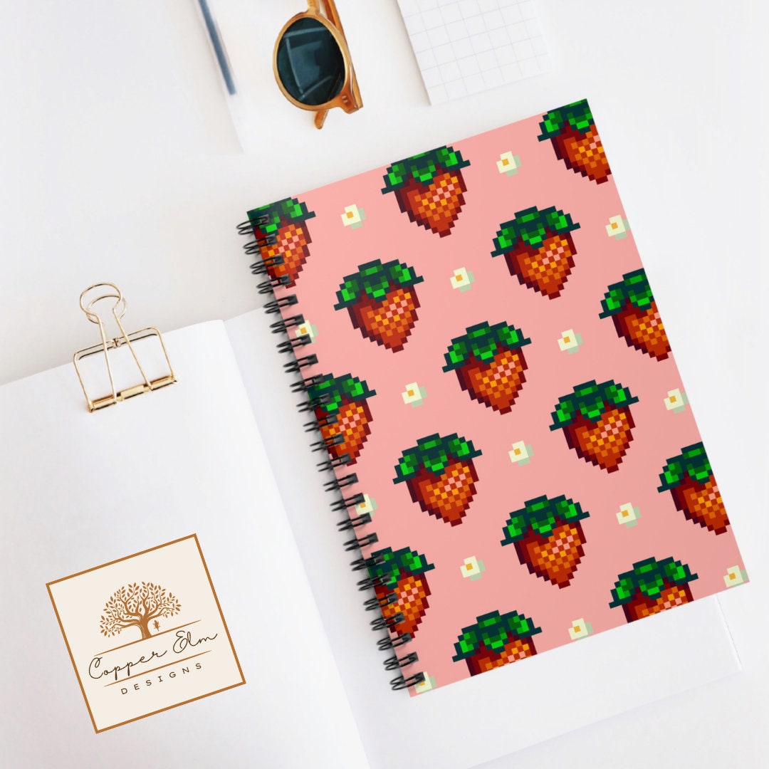Stardew Valley Notebook - Aesthetic Strawberry Fruit Design, Cozy Video ...
