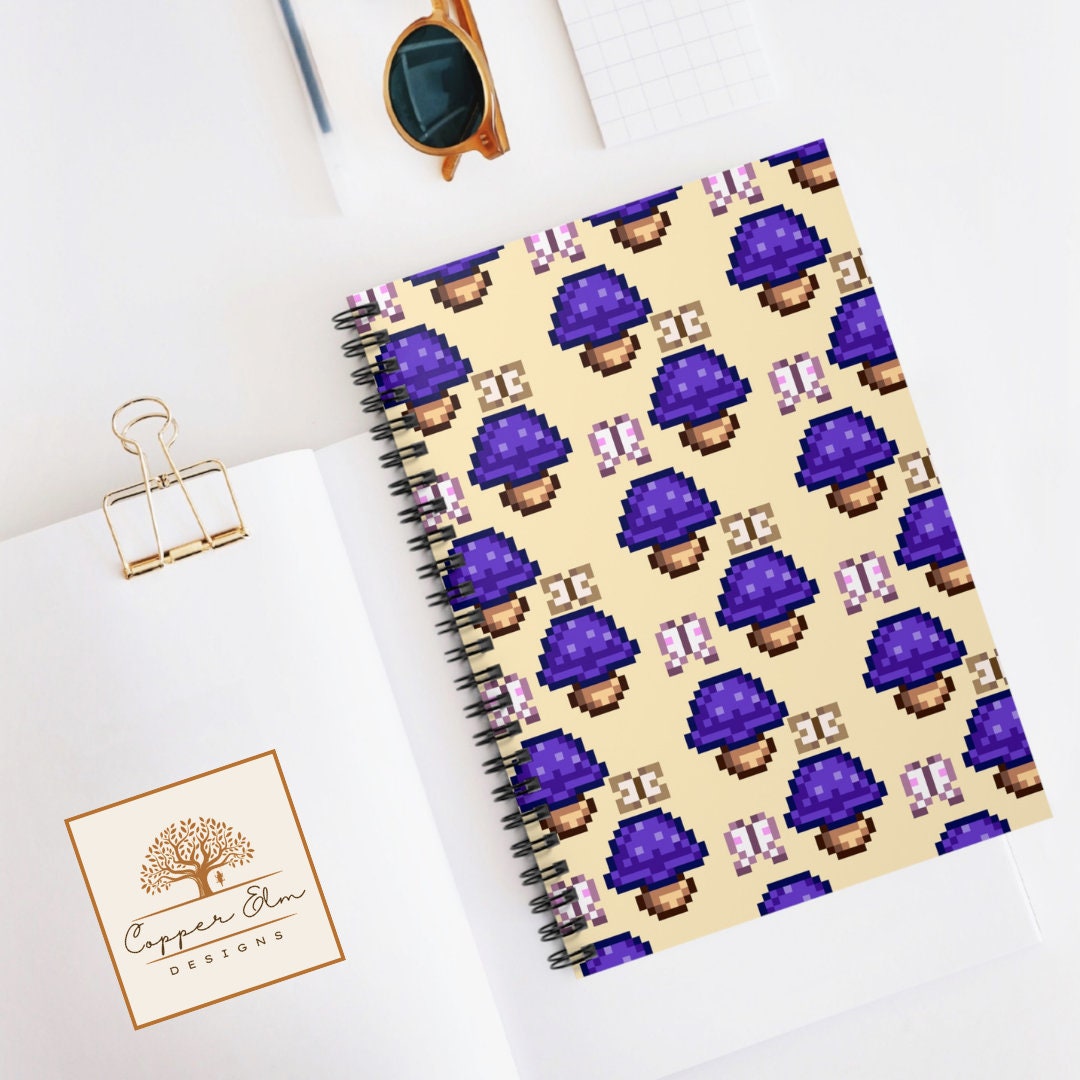 Stardew Valley Notebook - Aesthetic Purple Mushroom Design, Cozy Video ...