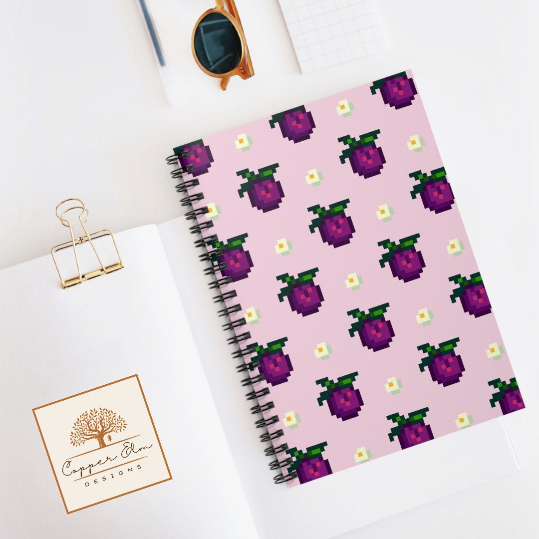 Stardew Valley Notebook - Aesthetic Plum Fruit Design, Cozy Video Game ...