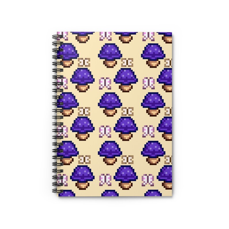 Stardew Valley Notebook - Aesthetic Purple Mushroom Design, Cozy Video ...