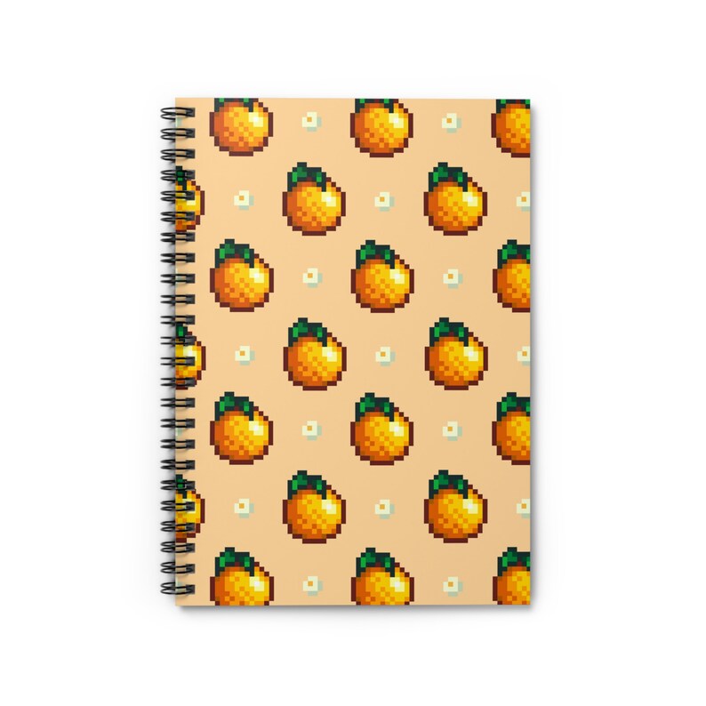 Stardew Valley Notebook - Pixel Orange Fruit Design, Cozy Game Journal ...