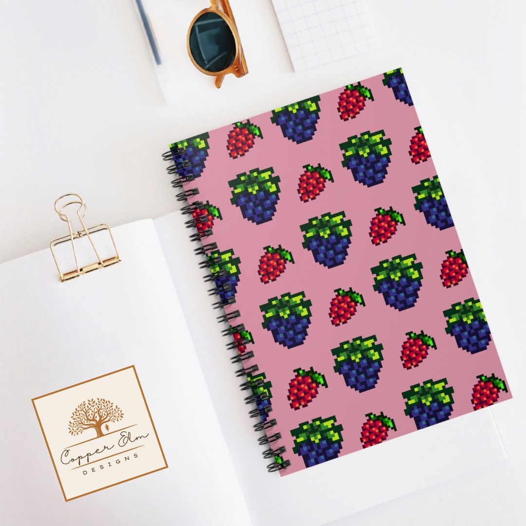 Stardew Valley Notebook - Aesthetic Berry Fruit Design, Cozy Video Game ...