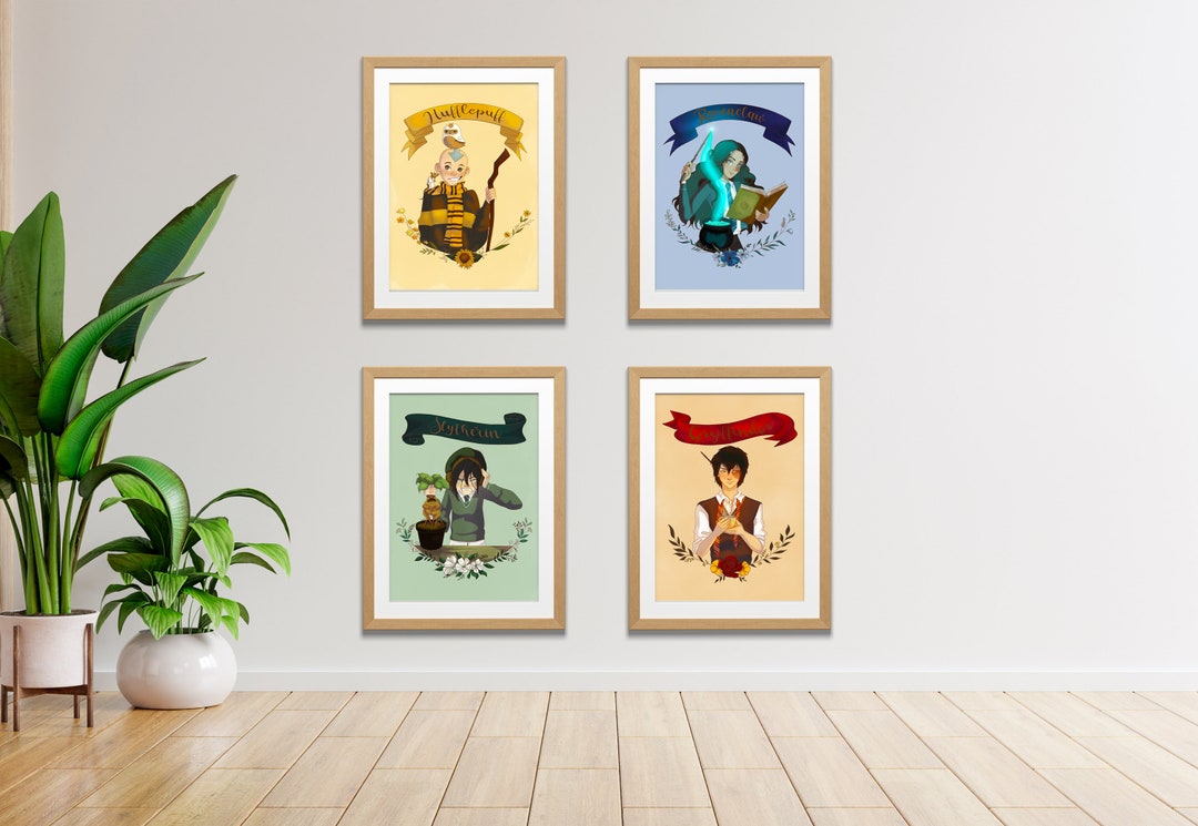 Avatar Hogwarts House Art Print 8x10 13x19 5x7 Zuko Gryffindor Aang ...