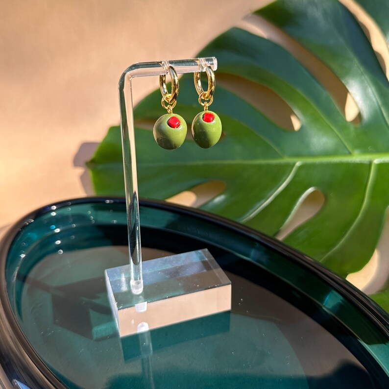 Handmade Polymer Clay Olive Earrings: Fun Food Jewelry - Etsy