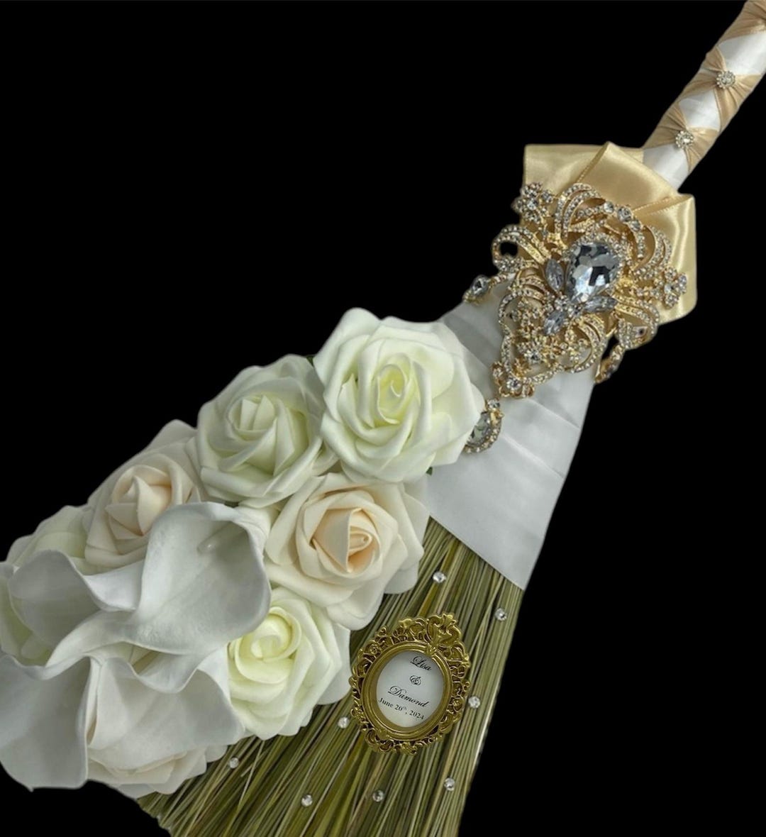 Custom Wedding Jumping Broom: White, Cream & Blush Ribbons - Etsy