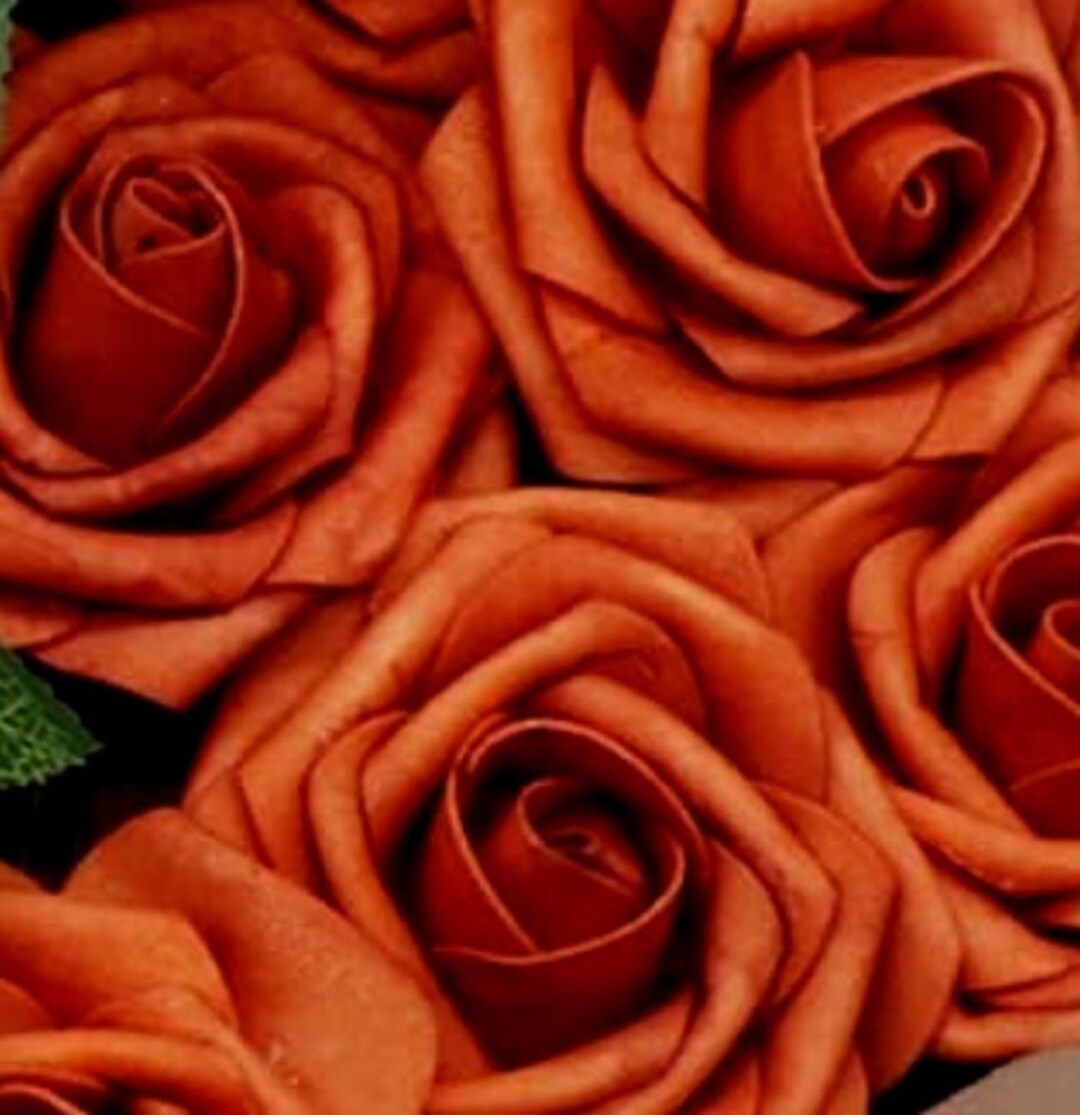 Brunt Orange Real Touch Bouquet Roses L Various Colors - Etsy