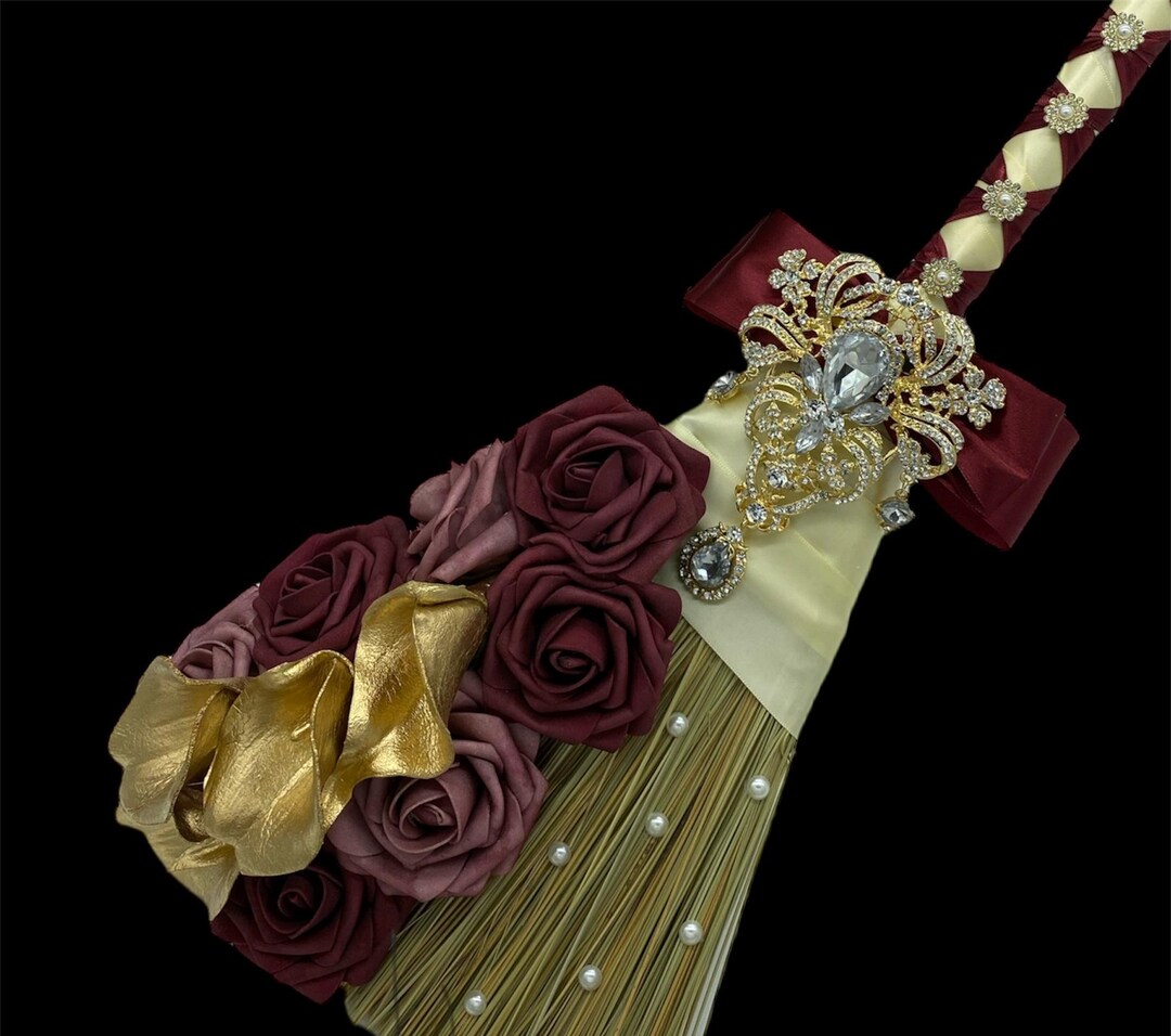 Customized Wedding Jumping Broom L Dark Purple L Traditional Wedding ...