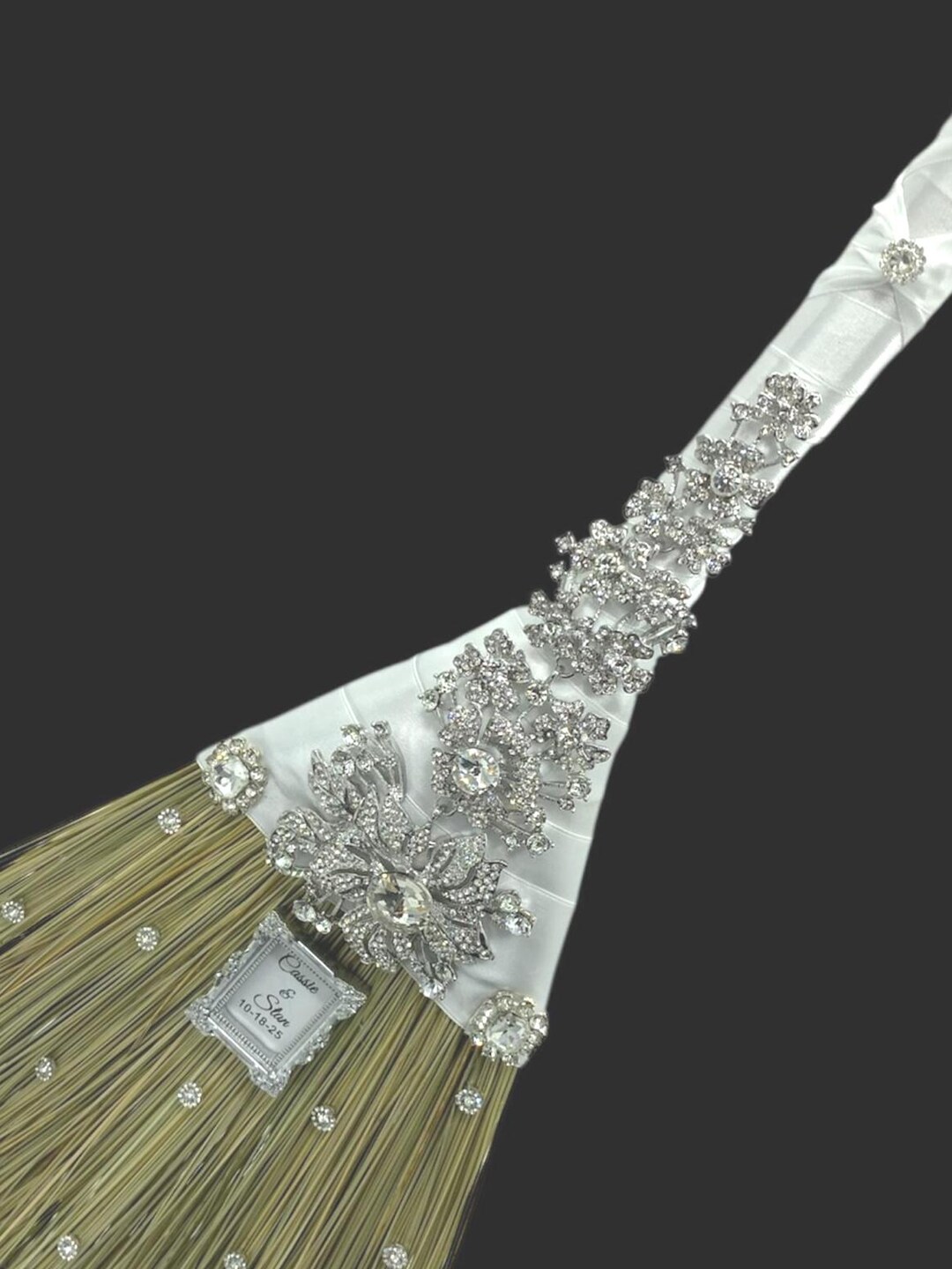 Customized Wedding Jumping Broom L Silver L White L Heirloom African ...