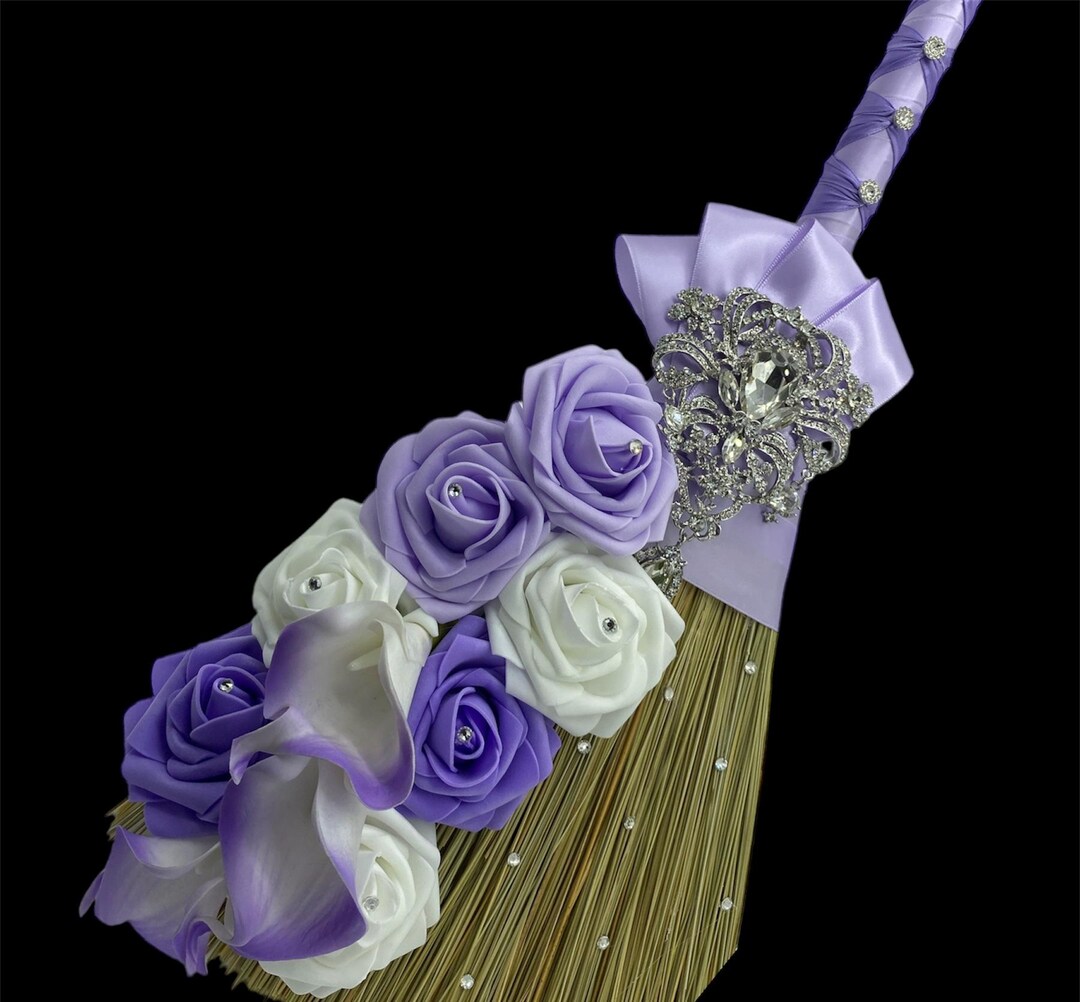 Custom Wedding Jumping Broom: Lavender Traditional Wedding Broom L ...
