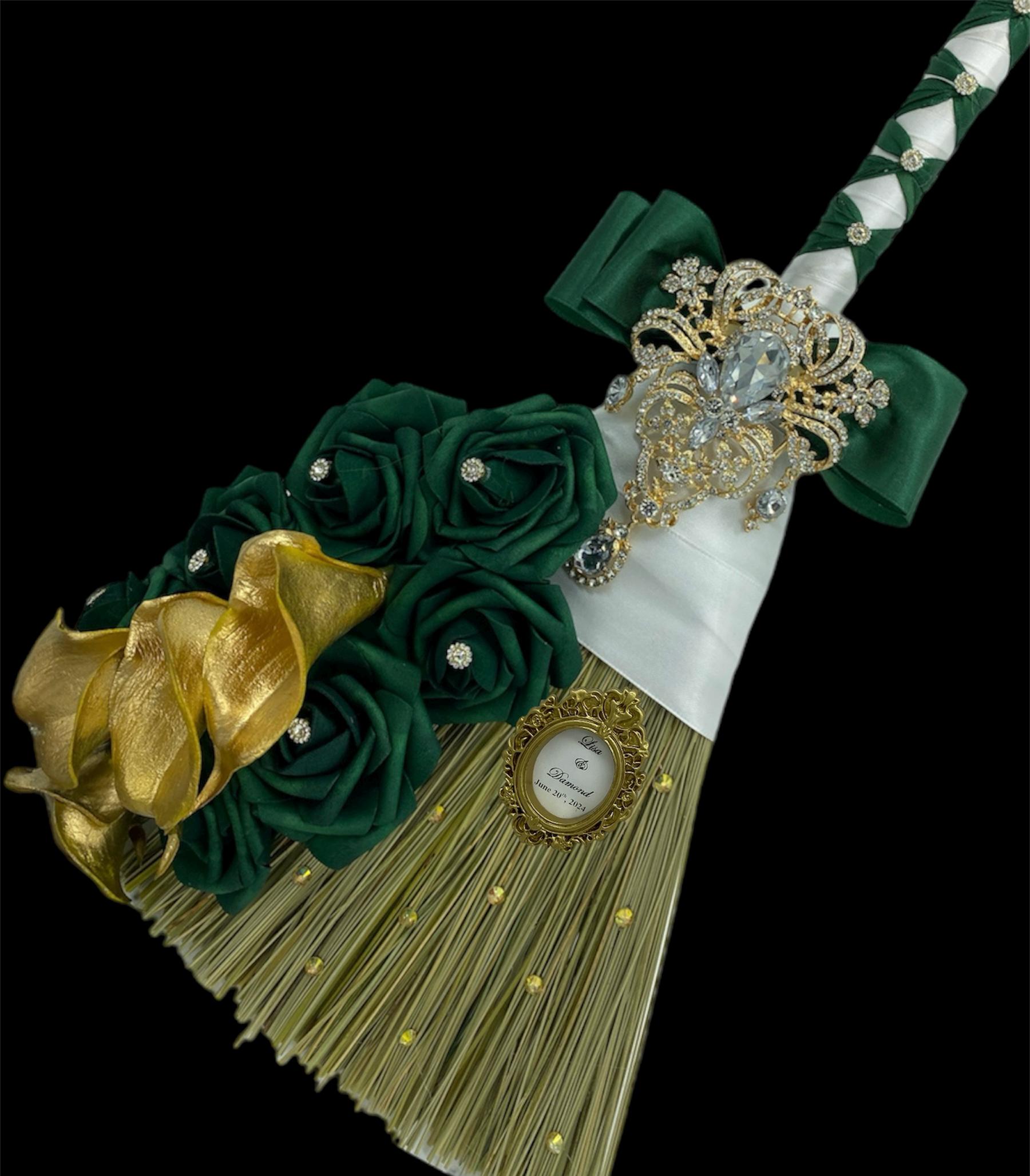 Emerald Green L Black L Roses Bridal Bouquet L Brooch Bouquet L Bride ...