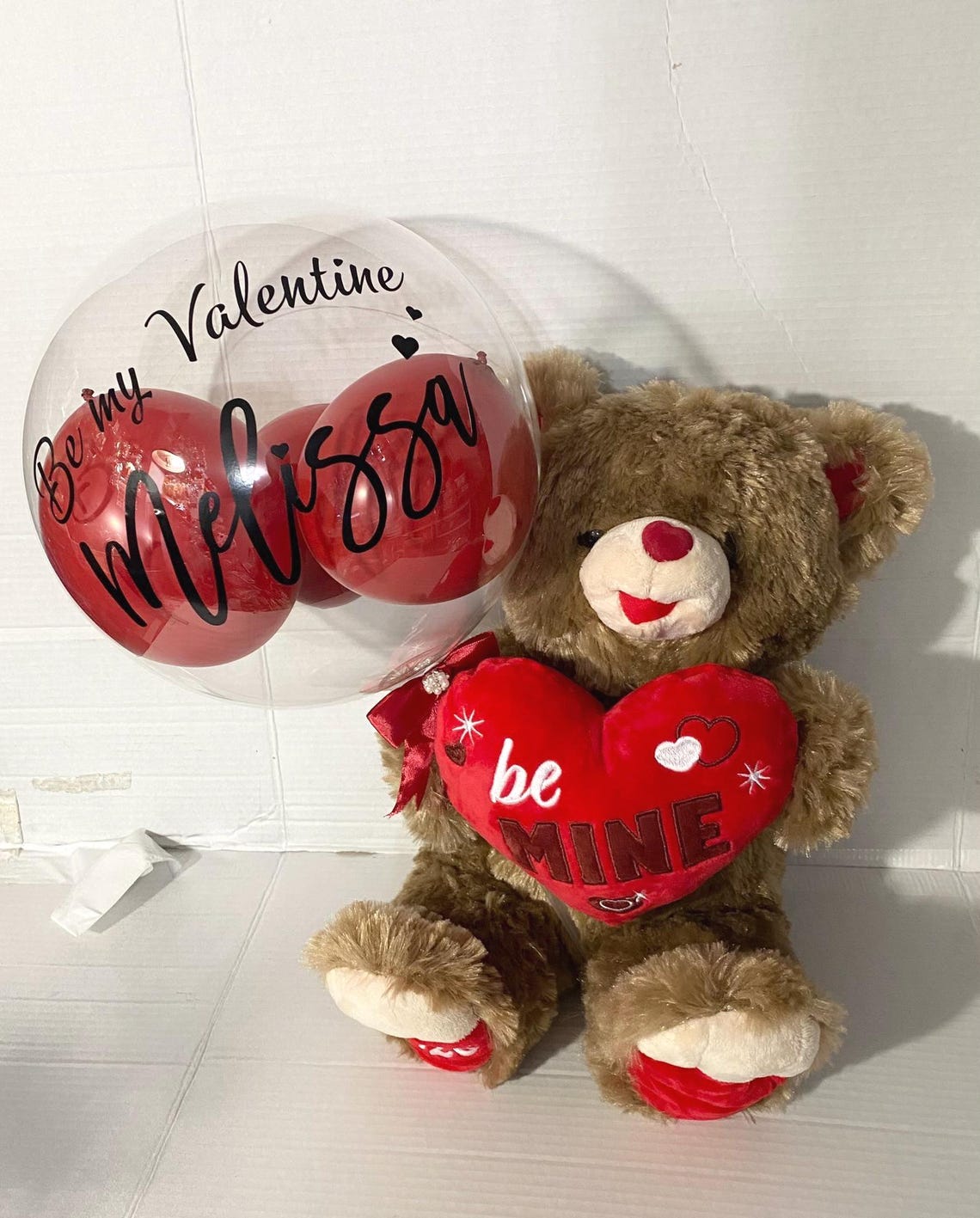 Personalized Bobo Balloon Gift: Teddy Bear Centerpiece, Birthday ...