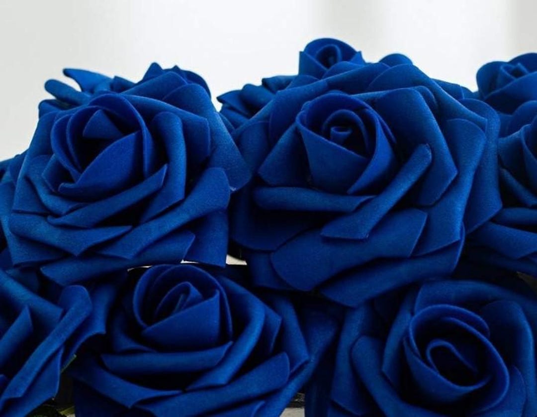 Dark Royal Blue Real Touch Bouquet Roses L Various Colors - Etsy