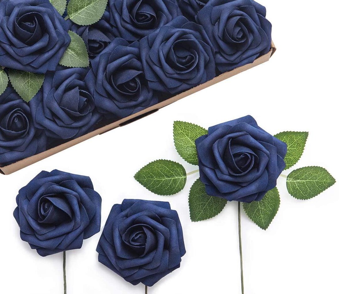 Real Touch Bouquet Roses Navy L Various Colors - Etsy