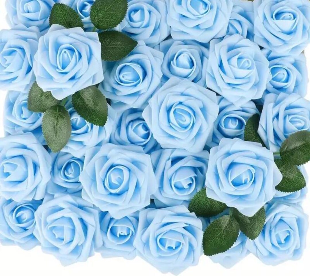Light Baby Blue Real Touch Bouquet Roses L Various Colors - Etsy