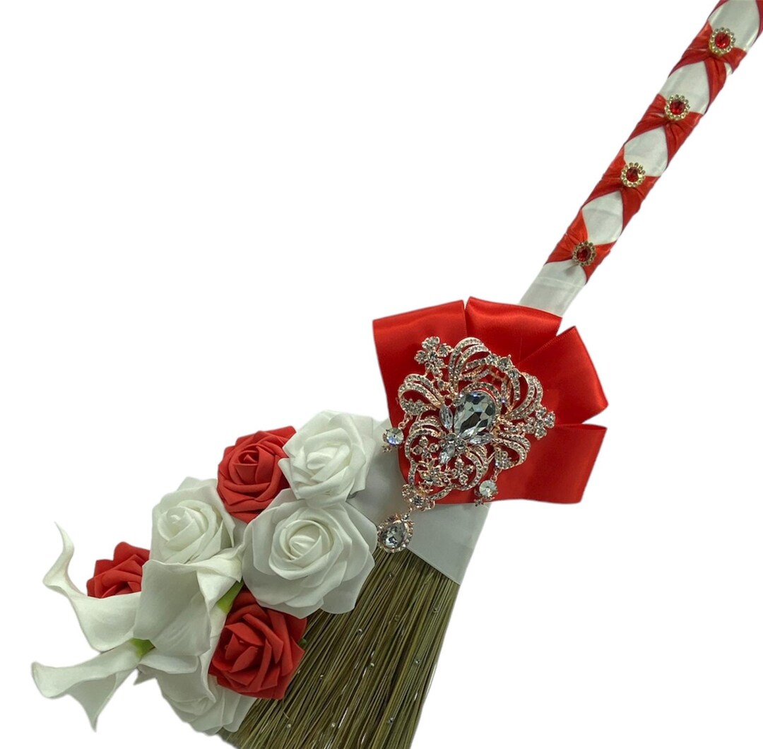 Customized Wedding Jumping Broom L White L Red Traditional Wedding ...