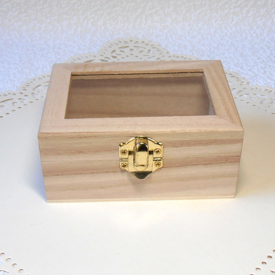 Small Empty Shadowbox, Display Case, Unfinished Wood With Glass Window ...