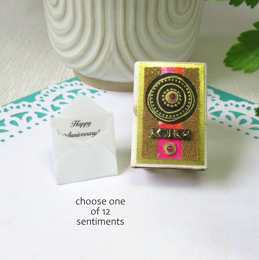Decorated Keepsake Matchbox: Handmade Paper, Tiny Gift Card - Etsy