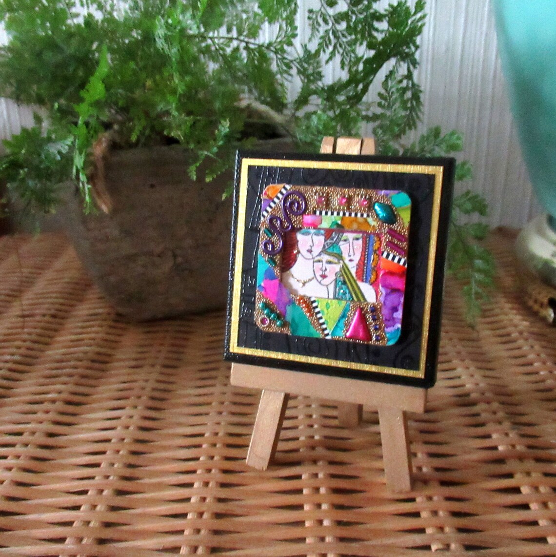 Microbead Collage Art: "three Times a Lady" - Women, Sisters, Friends ...