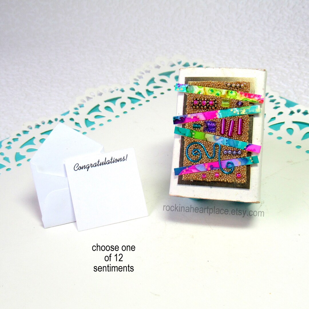 Keepsake Message Matchbox - Original Mixed Media Collage With Tiny ...