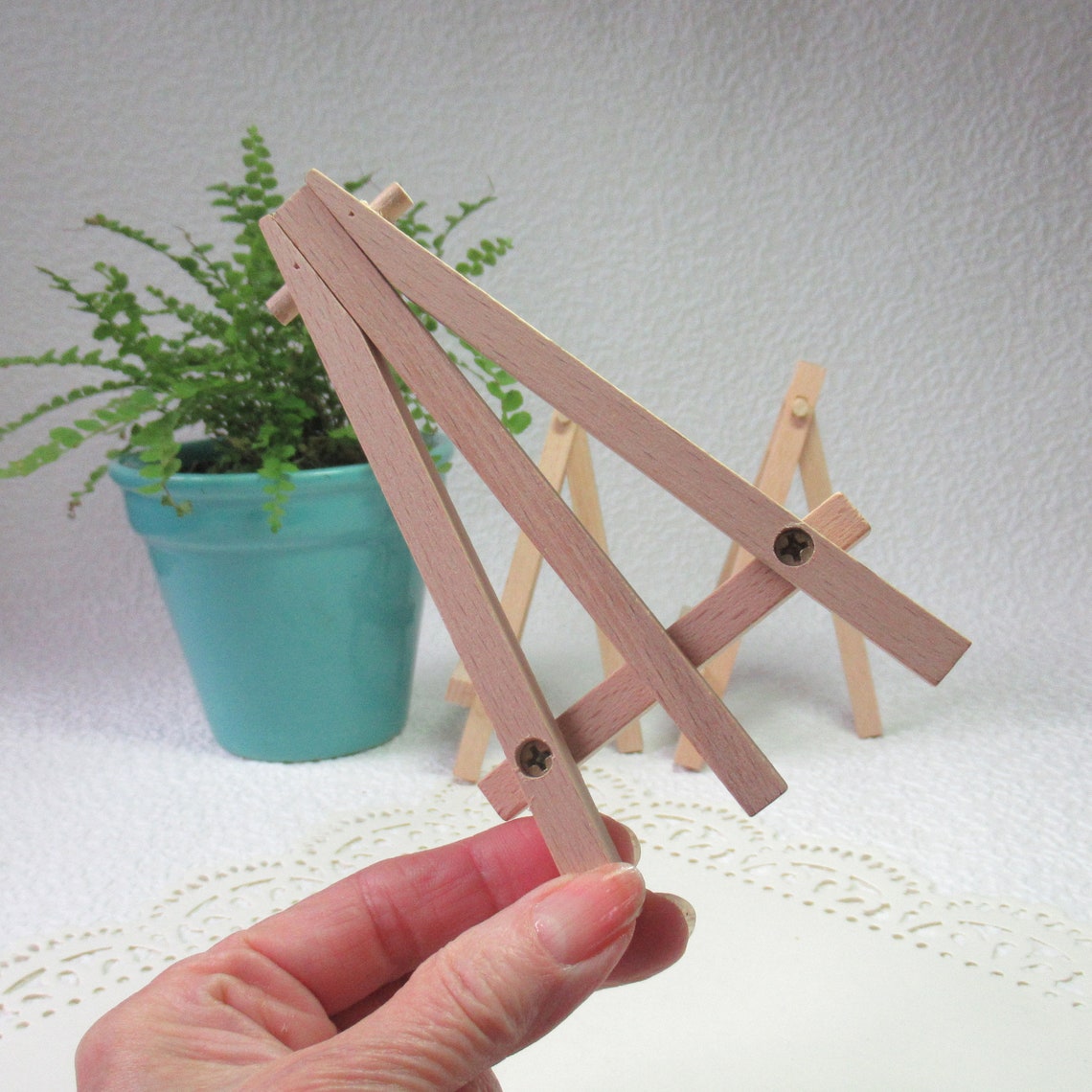 5 Mini Birch Wooden Easel for Displaying Small Art Work - Etsy