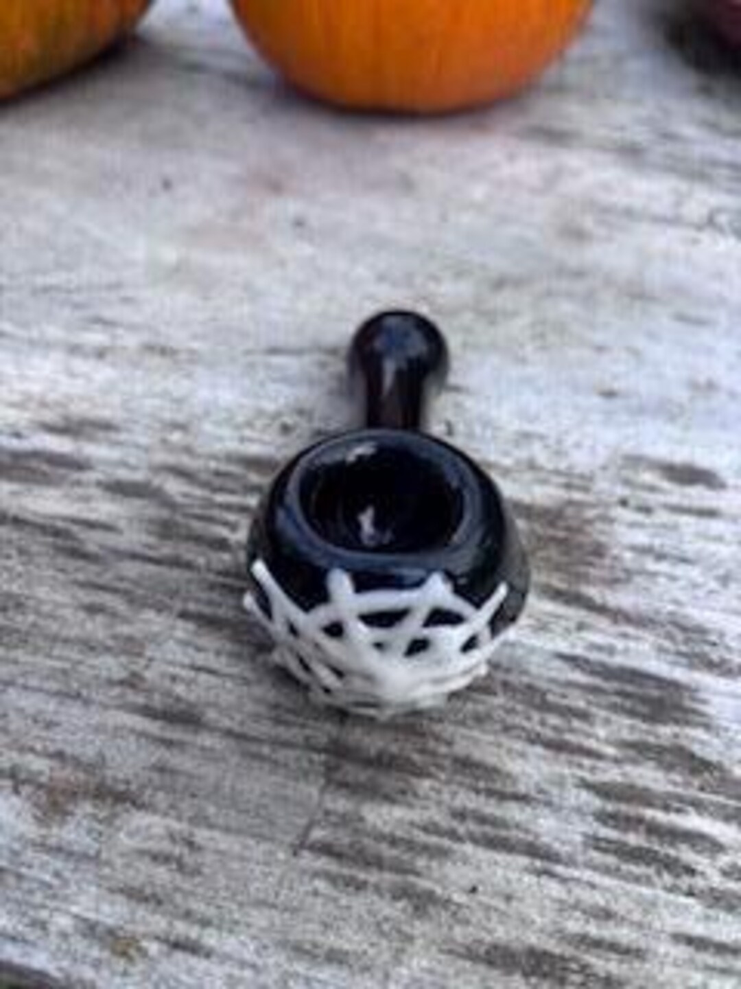 Black Webbed Glass Spoon Pipe |tobacco Pipe | Borosilicate Pipe - Etsy