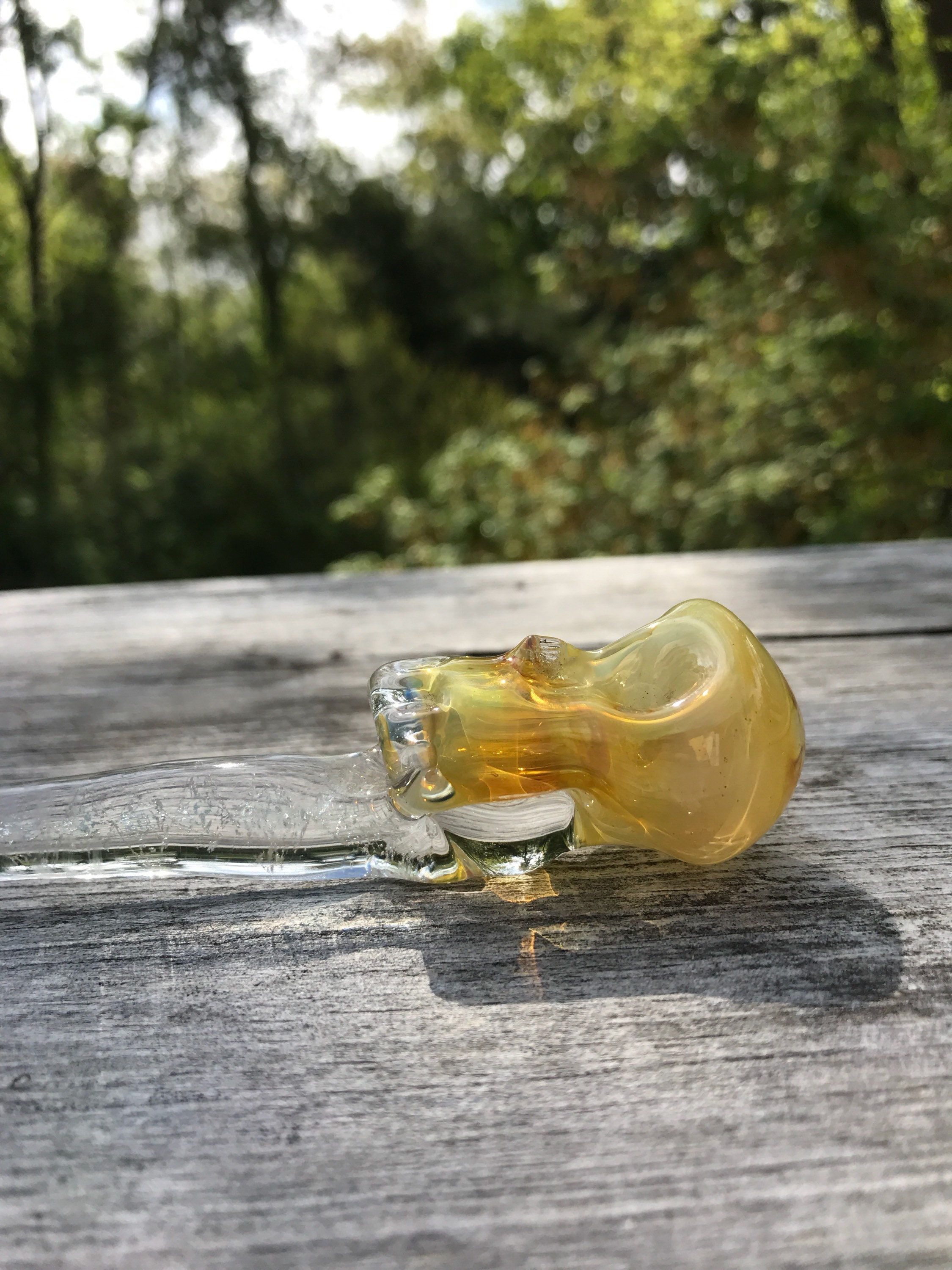 Glass Skull Scepter | Skull Magic Wand | Dichroic Ribbon Skull Scepter ...