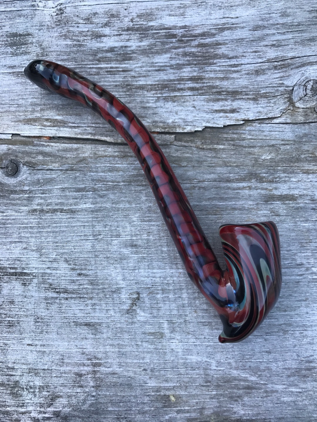 Black and Red Spiked Color Changing Gandalf Pipe Glass Gandalf Pipe ...