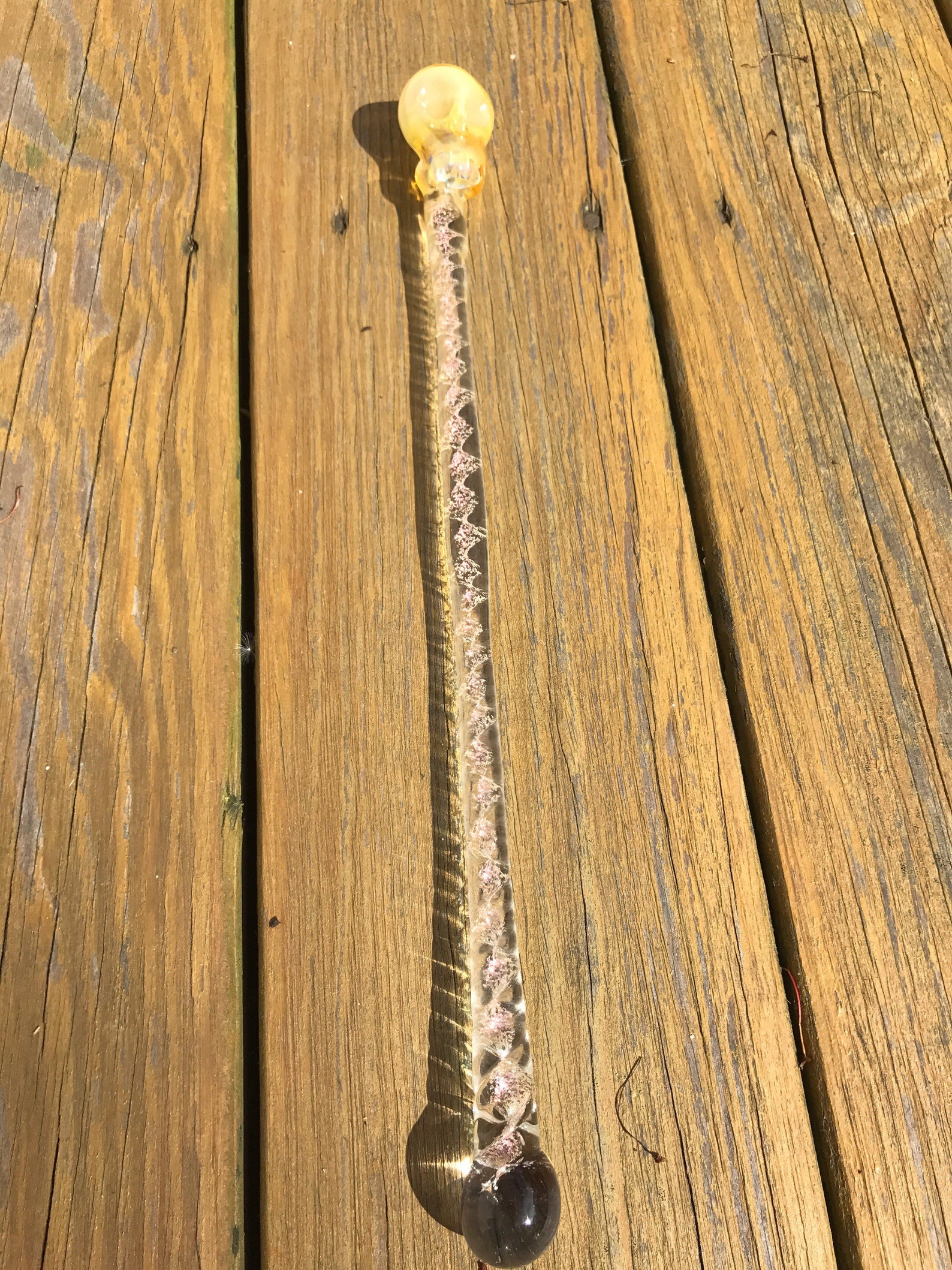 Glass Skull Scepter Skull Magic Wand Dichroic Ribbon Skull | Etsy