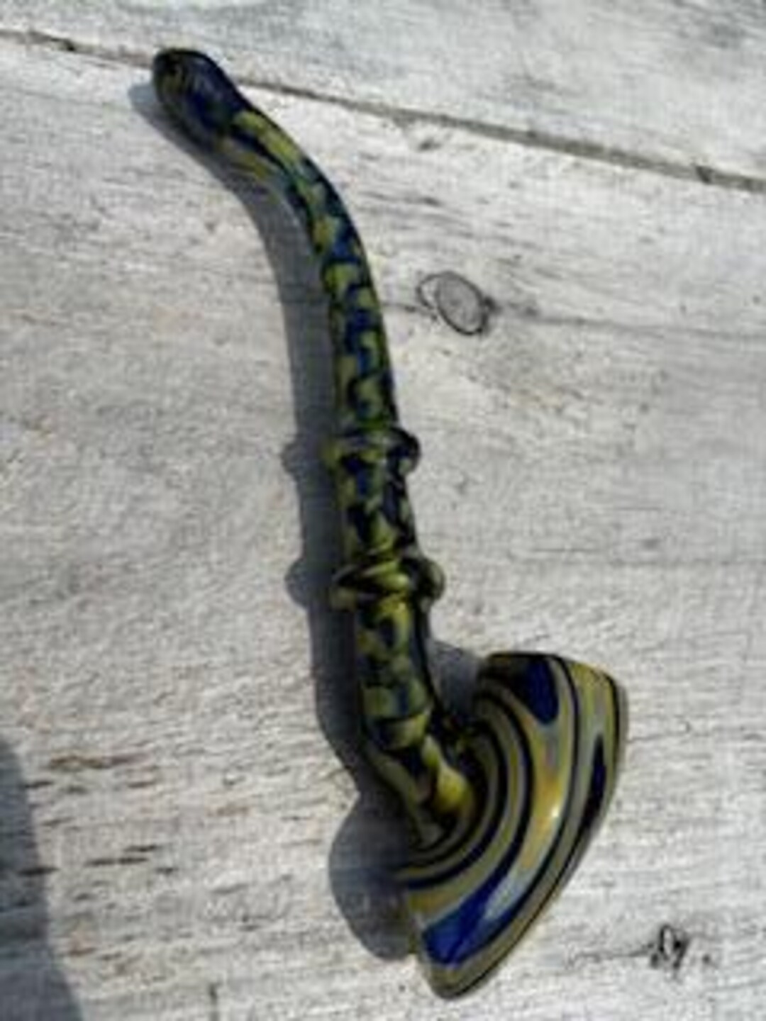 Homeblown Blue and Yellow Gandalf Pipe Wizard Pipe Churchwarden Pipe ...