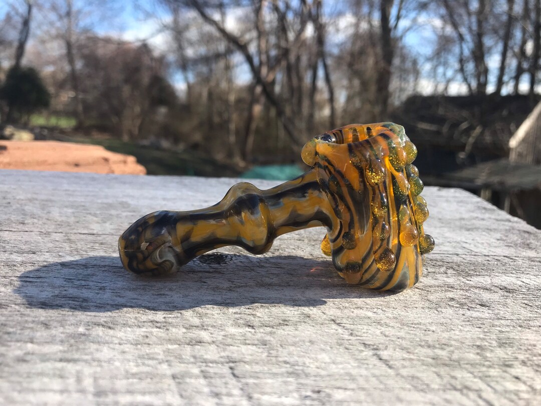 Slymed Yellow and Black Bumblebee Hammer Pipe | Glass Hammer | Tobacco ...