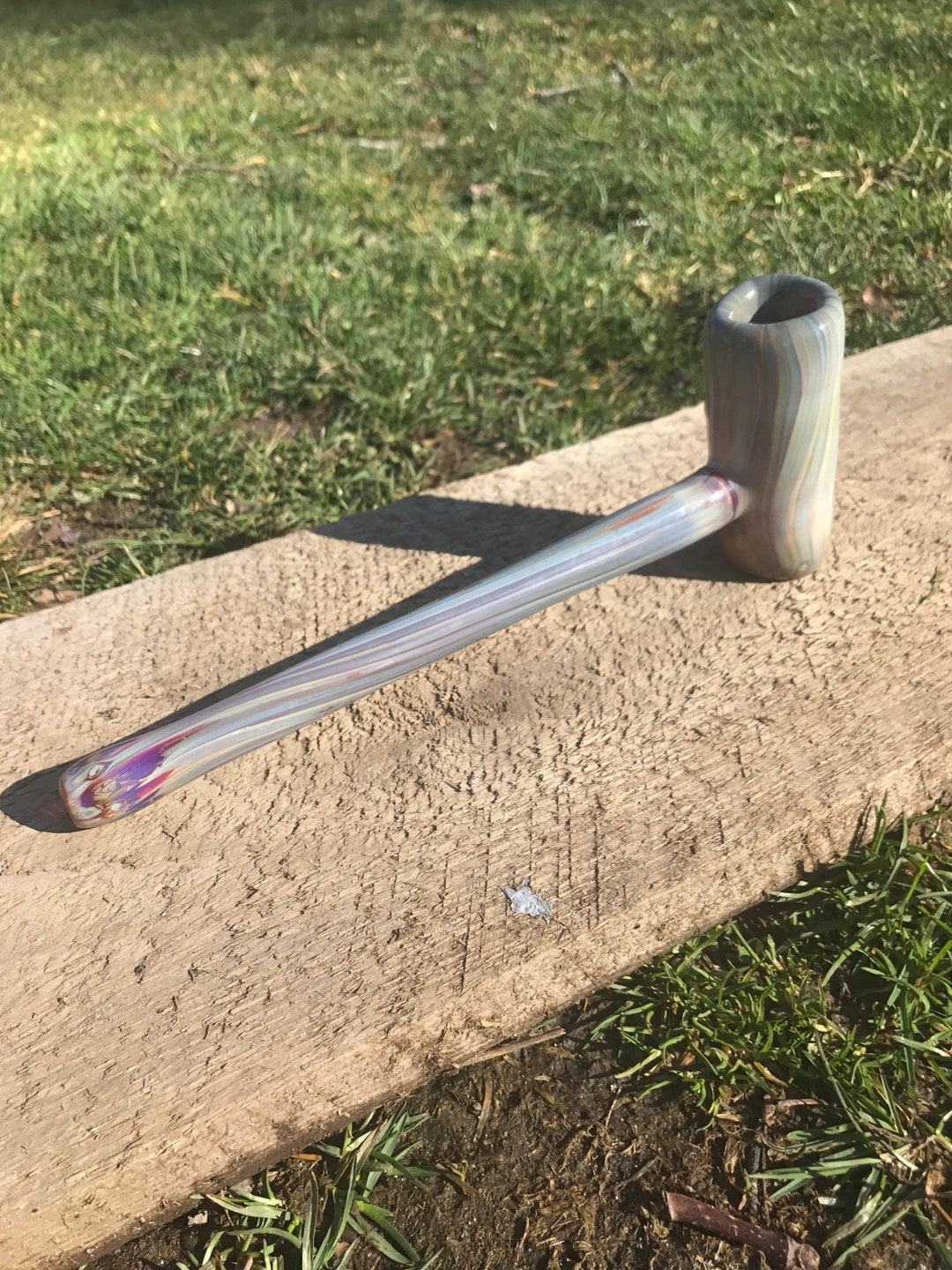 Homeblown XL Wood Grain Hammer Pipe Amber Purple Hammer Extra Large ...