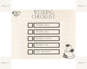 Wedding Checklist downloadable Only - Etsy