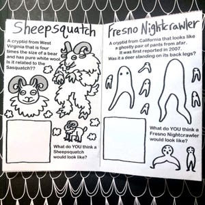 Mini Cryptid Field Guide Zine + Cryptid Stamp Stickers - Etsy
