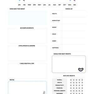 Monthly Reflection Digital Planner for Goodnotes and Notability ...