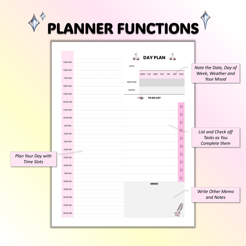 Digital, Printable Daily Planner for Goodnotes | To-do List, Time ...