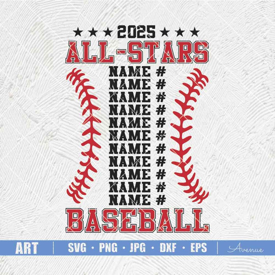 All Stars Baseball SVG PNG, Personalized Name, Baseball Svg, Baseball ...
