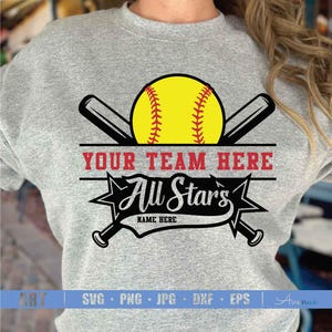 All Stars Softball SVG PNG, Allstars Template, Softball Svg, Softball ...