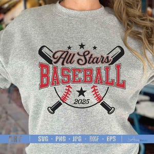 All Stars Baseball SVG: Team Template, Shirt Design (digital Download ...