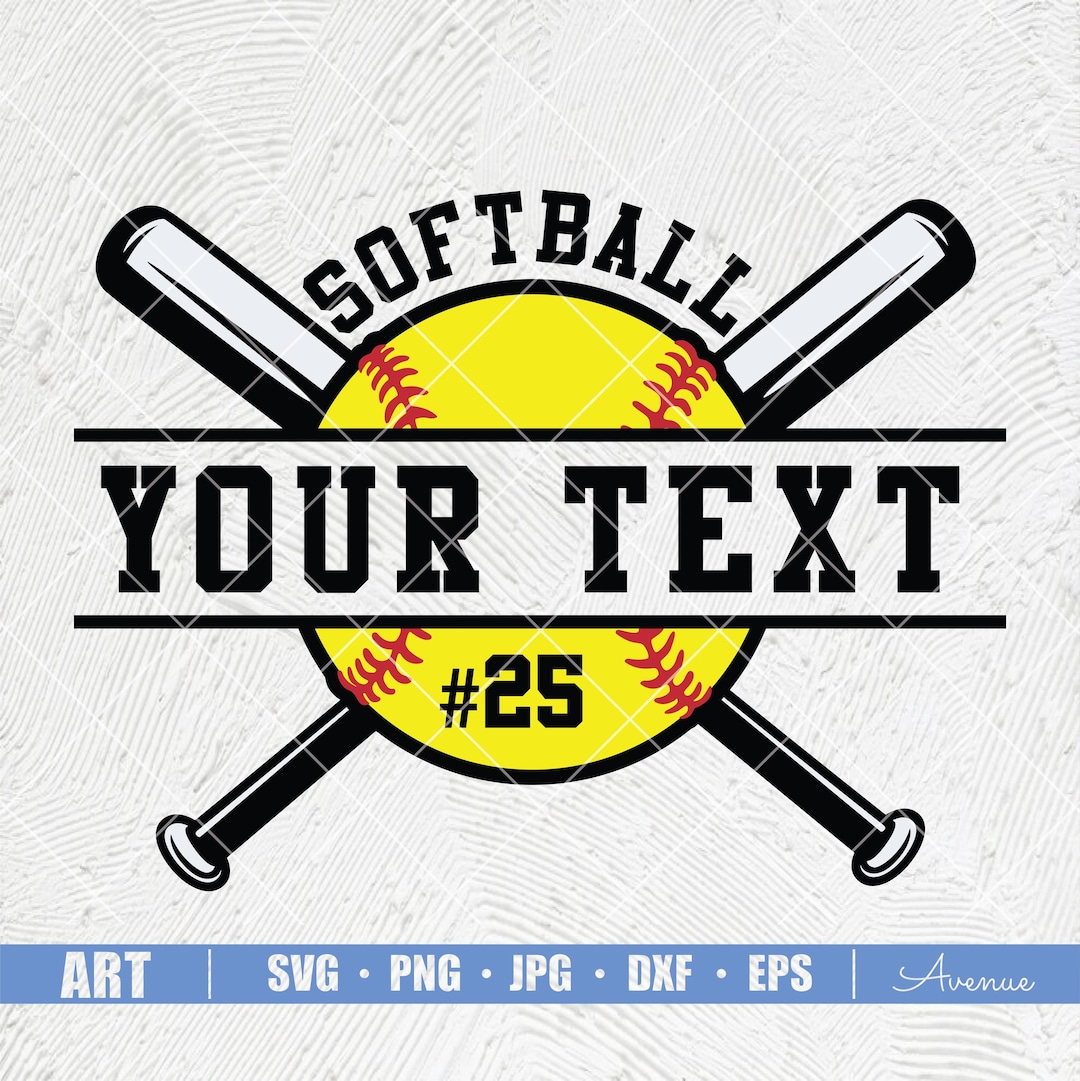 Softball Team Mascot Template SVG PNG: Personalized Name (digital ...