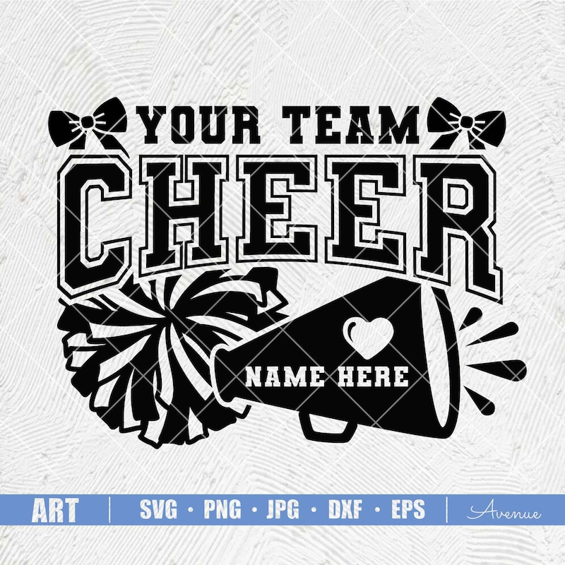 Black and White Cheerleader Clipart - Etsy
