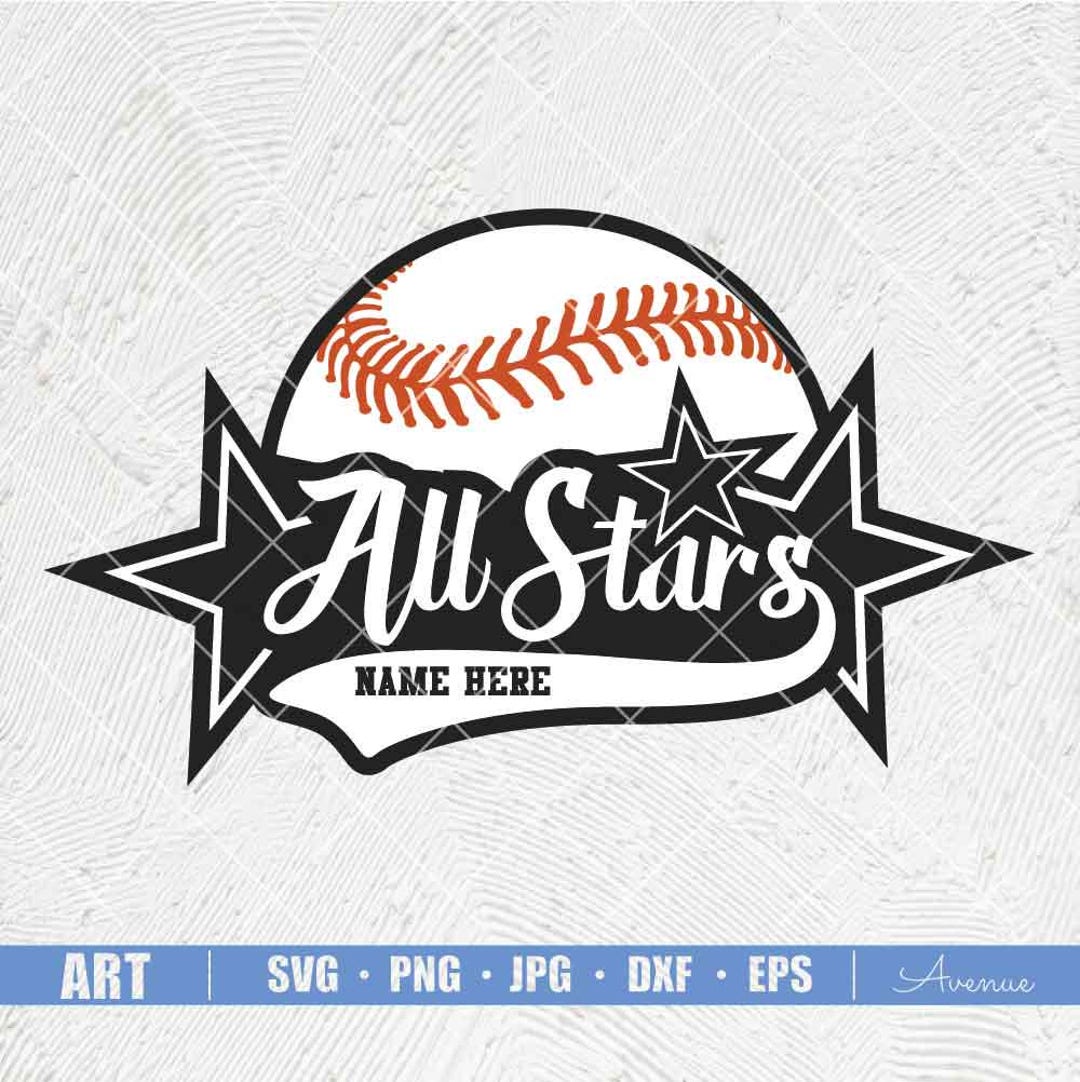 All Stars Baseball SVG PNG, Allstars Template, Baseball Svg, Baseball ...