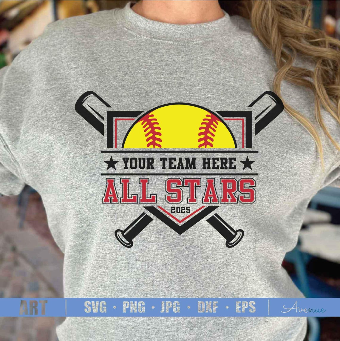 All Stars Softball SVG PNG: Allstars Template, Softball Mom (digital ...