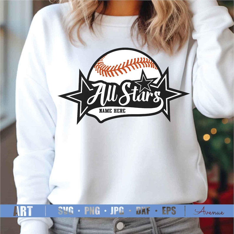 All Stars Baseball SVG PNG, Allstars Template, Baseball Svg, Baseball ...