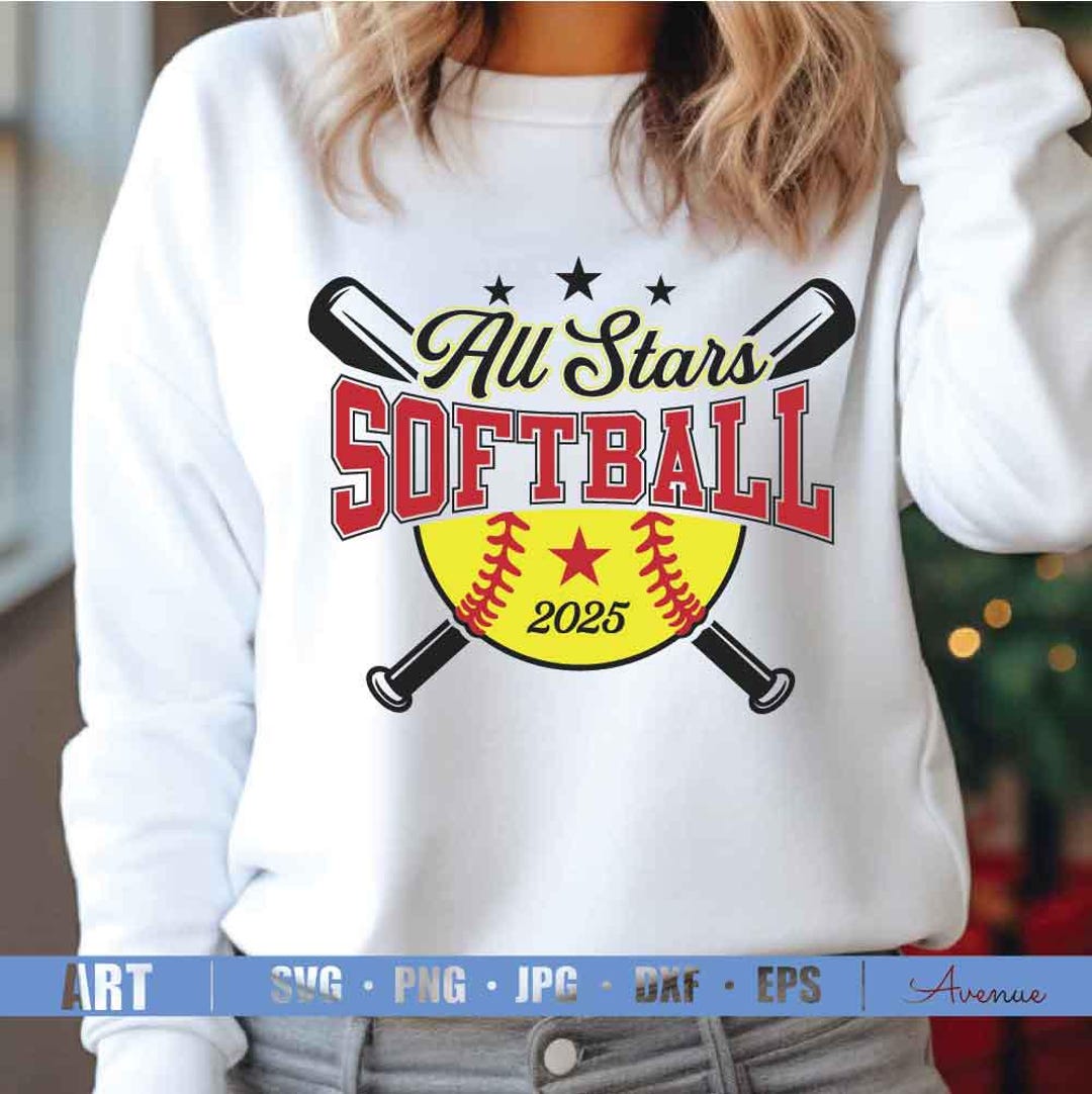 All Stars Softball SVG PNG, Softball Svg, Softball Template Svg ...