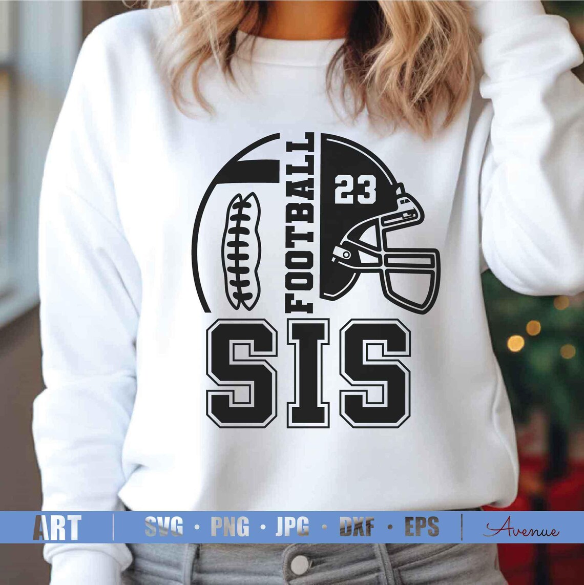 Football Sis Svg, Customized Number, Football Mom Svg, Football Sis ...
