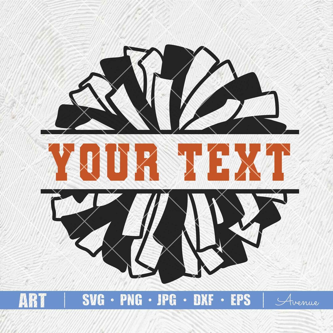 Pom Pom Split Monogram SVG: Cheerleader Design (digital Download) - Etsy