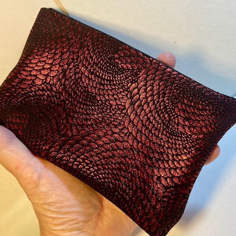 Red Leather Clutch - Etsy